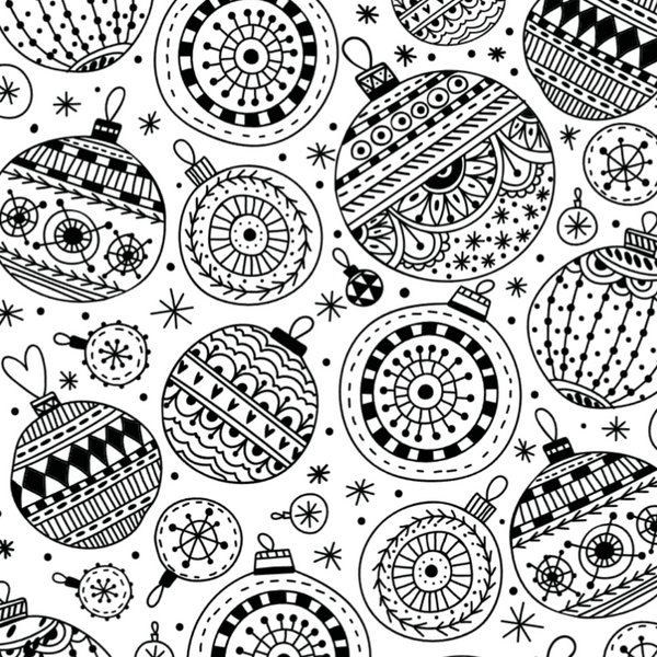 Christmas Bauble Colouring Page – Castle Arts