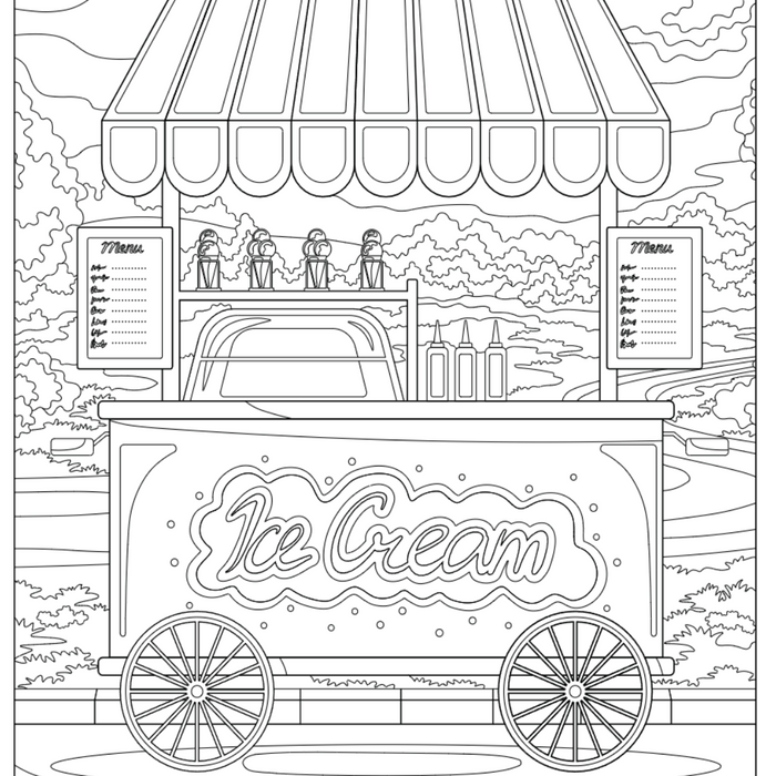 Ice Cream Stall Coloring page – Castle Arts